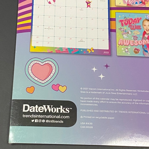 Nickelodeon | Office | Daluxe 222 Jojo Siwa Wall Calendar Bundle 00 ...